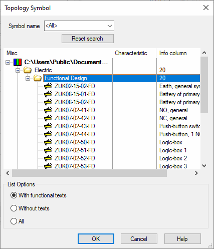 Select Topology Symbol