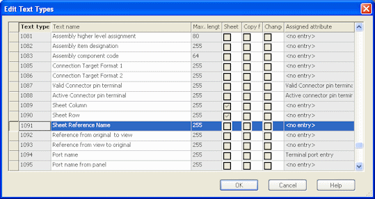 Text Type 'Sheet Reference Name'