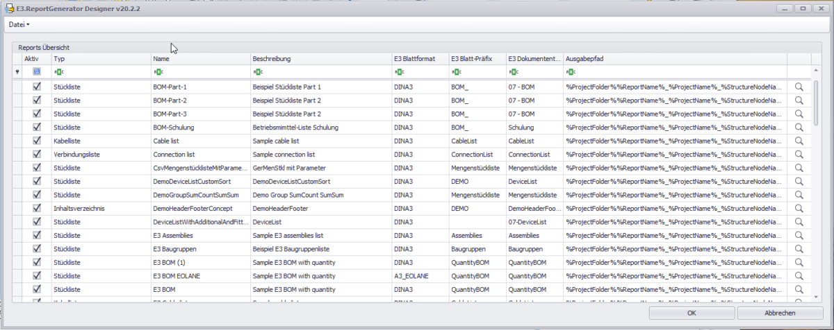 Create customised Reports | E3.ReportGenerator | Zuken EN
