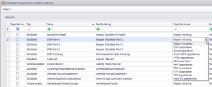 Create customised Reports | E3.ReportGenerator | Zuken EN